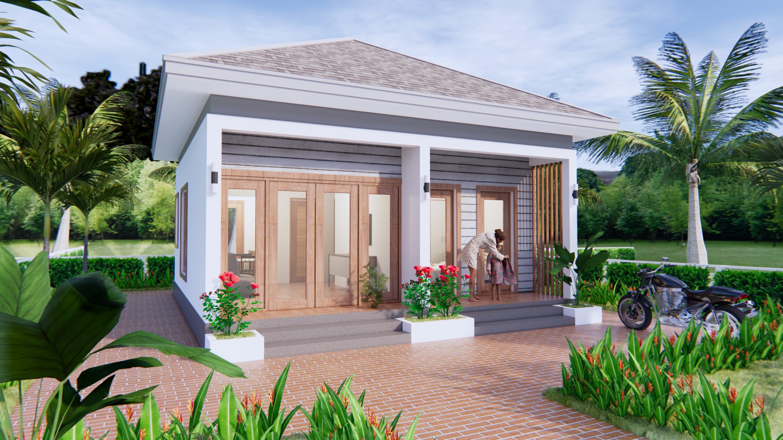 Small House Design 7x7 Meter 23x23 Feet One Bed - Small House Design Plan