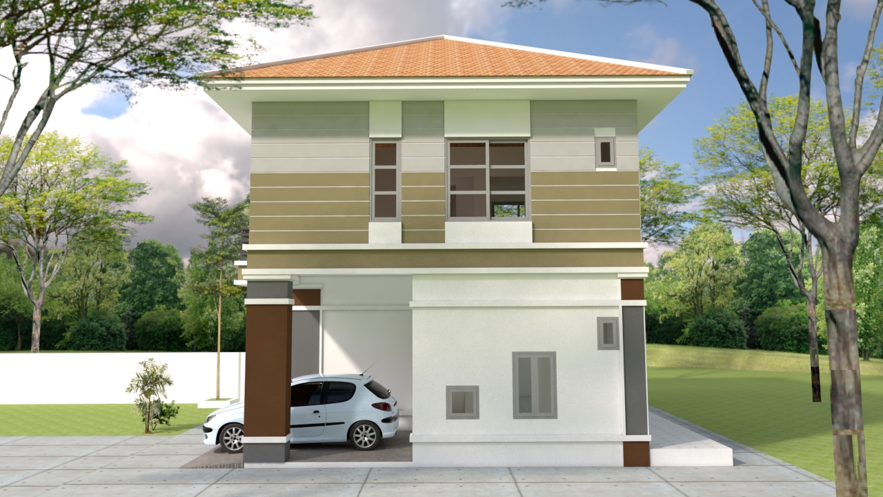 Small House Design 7x7m with 3 Beds - Small House Design Plan
