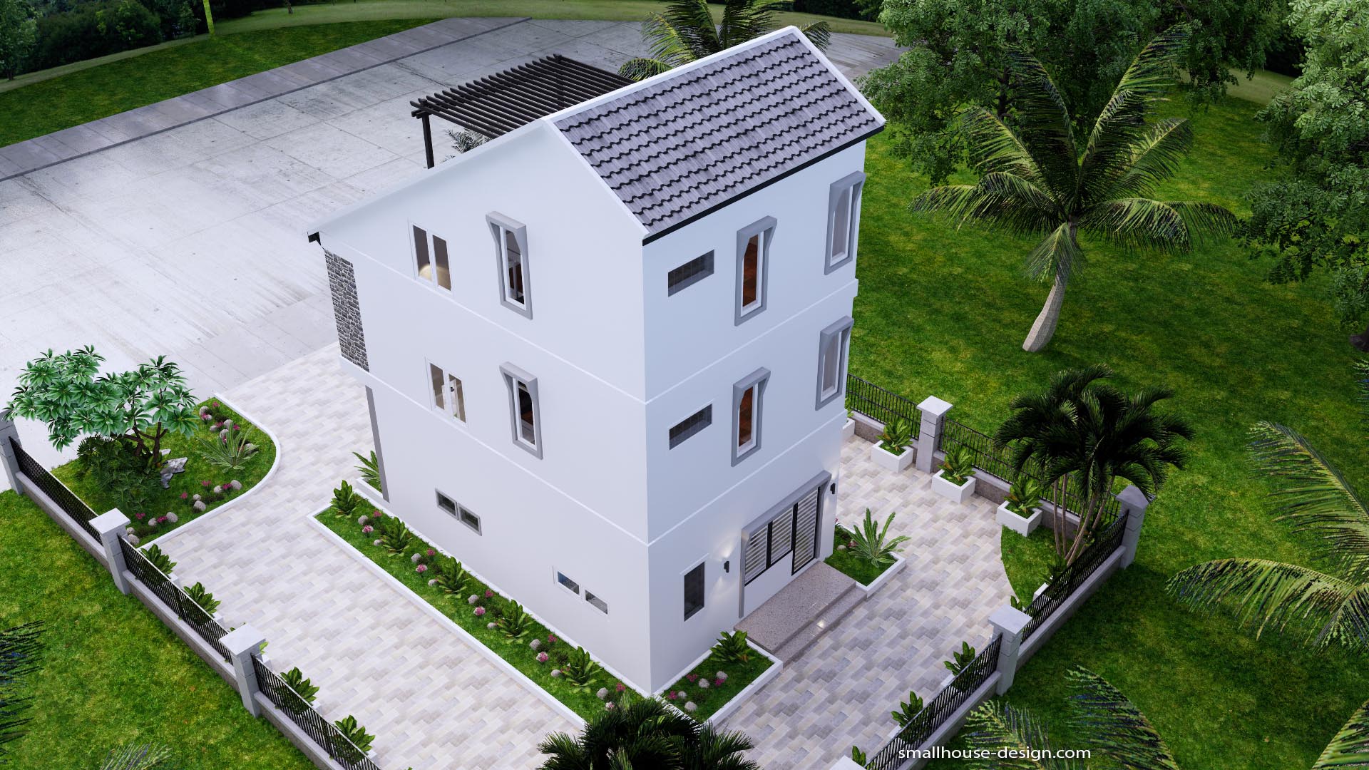 18x26 Small House Plan 3 Beds 3 Story Levels - Small House Design Plan