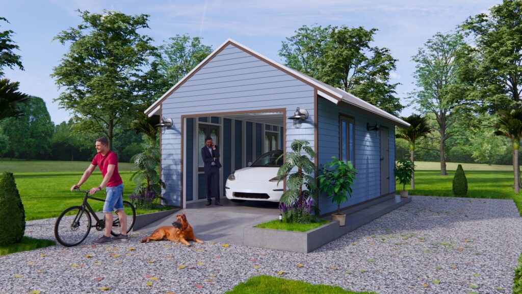 13x23 Feet 1 Car Garage 4x7 Meter Shed Plan PDF Plans - Small House ...