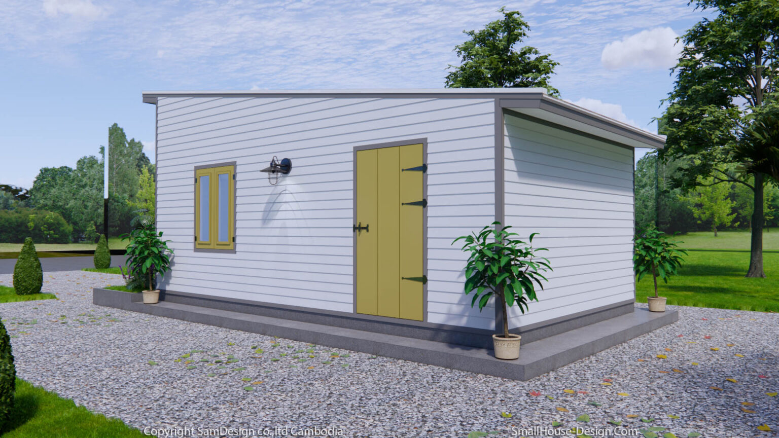 Garage Shed Roof 13x23 Feet 4x7 Meter 1 Car Shed Plan PDF Plans - Small ...